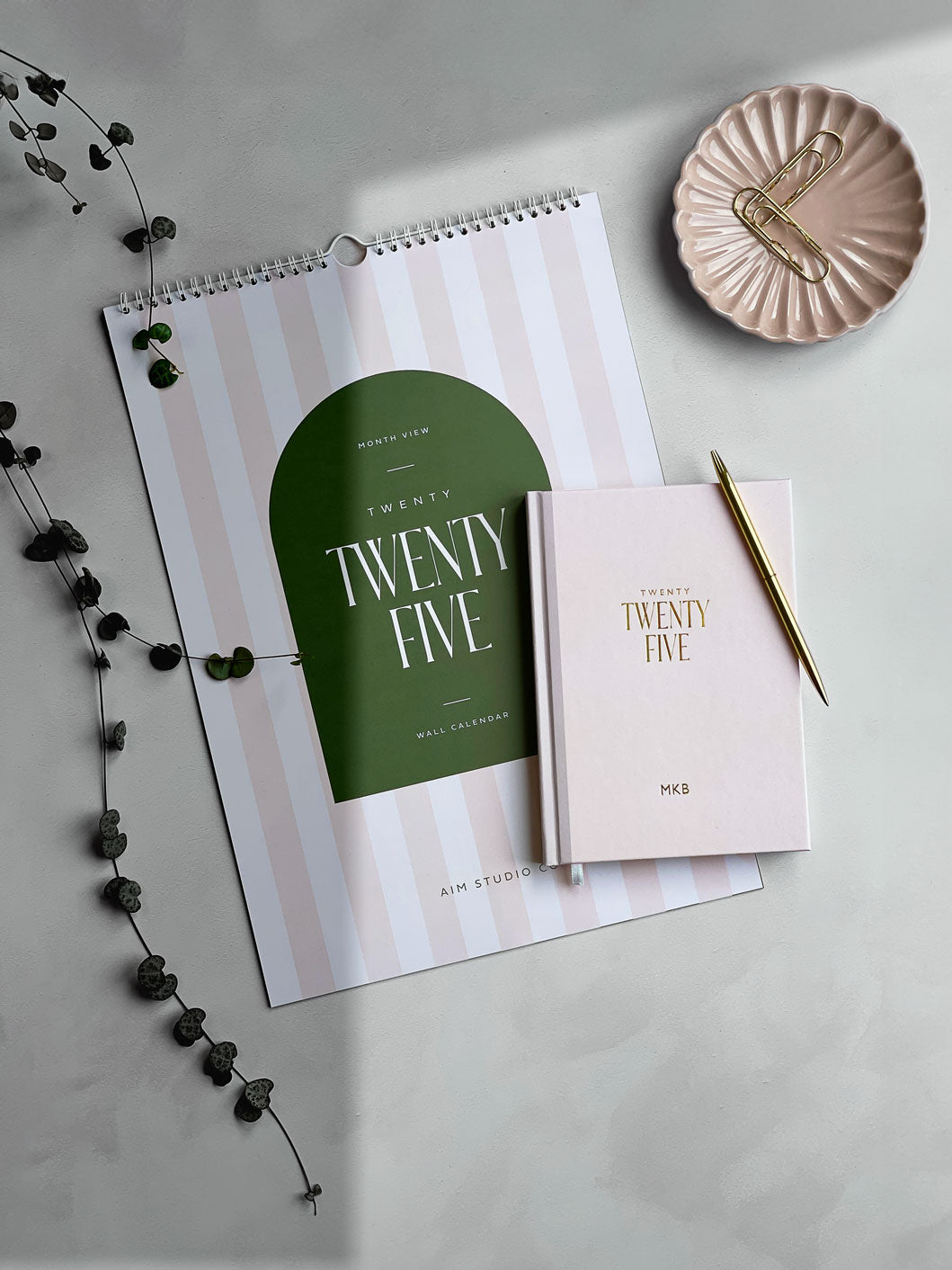 2025 Personalised Diary, Candy Stripe Calendar & Pen Bundle ...