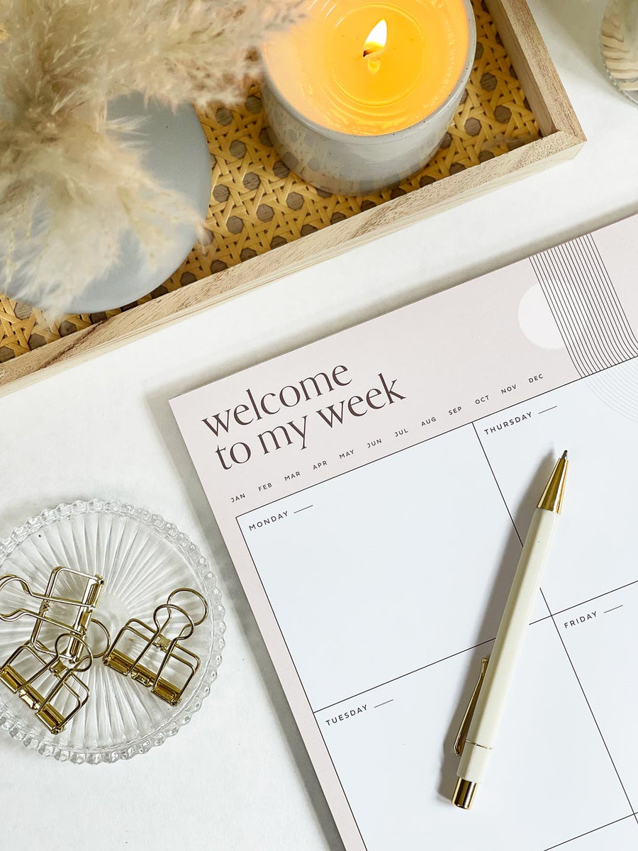 A4 Weekly Desk Planner Pad | 'Welcome to my week' – Stationery & Office ...